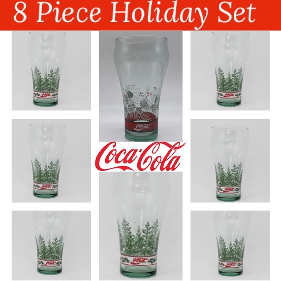 Coca Cola | Dining | Vintage Coca Cola Collectible Christmas Glasses ...